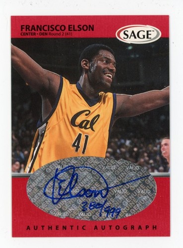 1999 Sage Red Auto #'d 380/999 - Francisco Elson | eBay