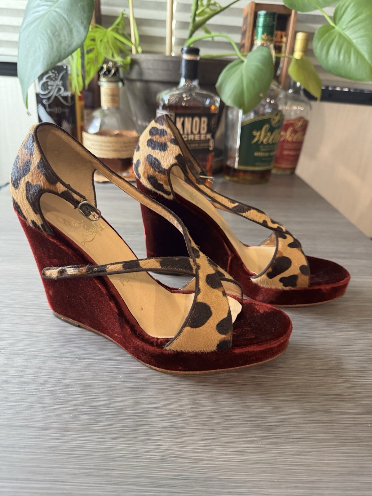 Christian LOUBOUTIN ** Leopard Pony Calf Hair Wedge *… - Gem