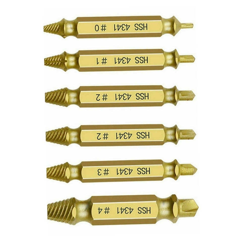 Screw Extractor Kit Requires Drilling A Pilot Hole Double-ended Design ...