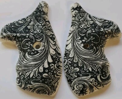 S&W J frame pistol grips round butt White Engraved Fancy Paisley ...