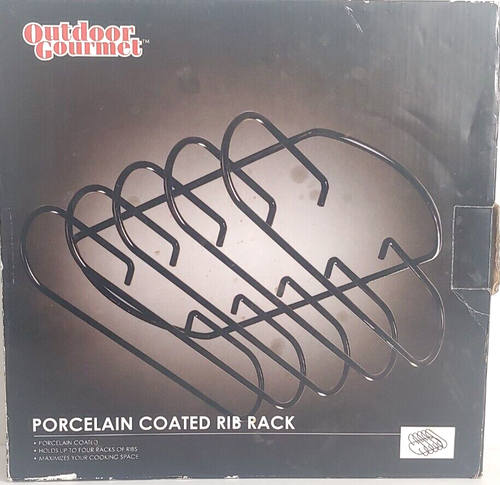 Outdoor Gourmet Non-stick Porcelain-coated Rib Rack BBQ Grill. Cooking ...