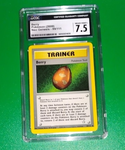 Pokémon Card Graded Neo Genesis 1st Edition Trainer Berry 99/111 CGC 7. ...