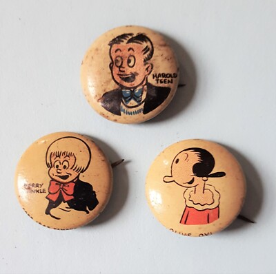 Lot of 3 KELLOGS PEP PINS 1946 Olive Oil, 1945 Perry Winkle, 1945 ...