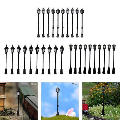 Pack of 10 model railway train lamps lamp post scale micro landscape ...