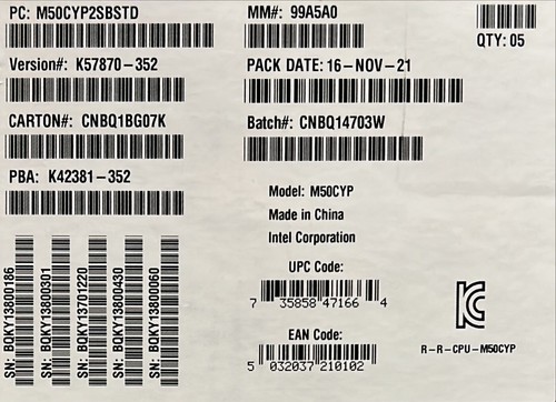 INTEL SVR BOARD M50CYP2SBSTD for sale online | eBay