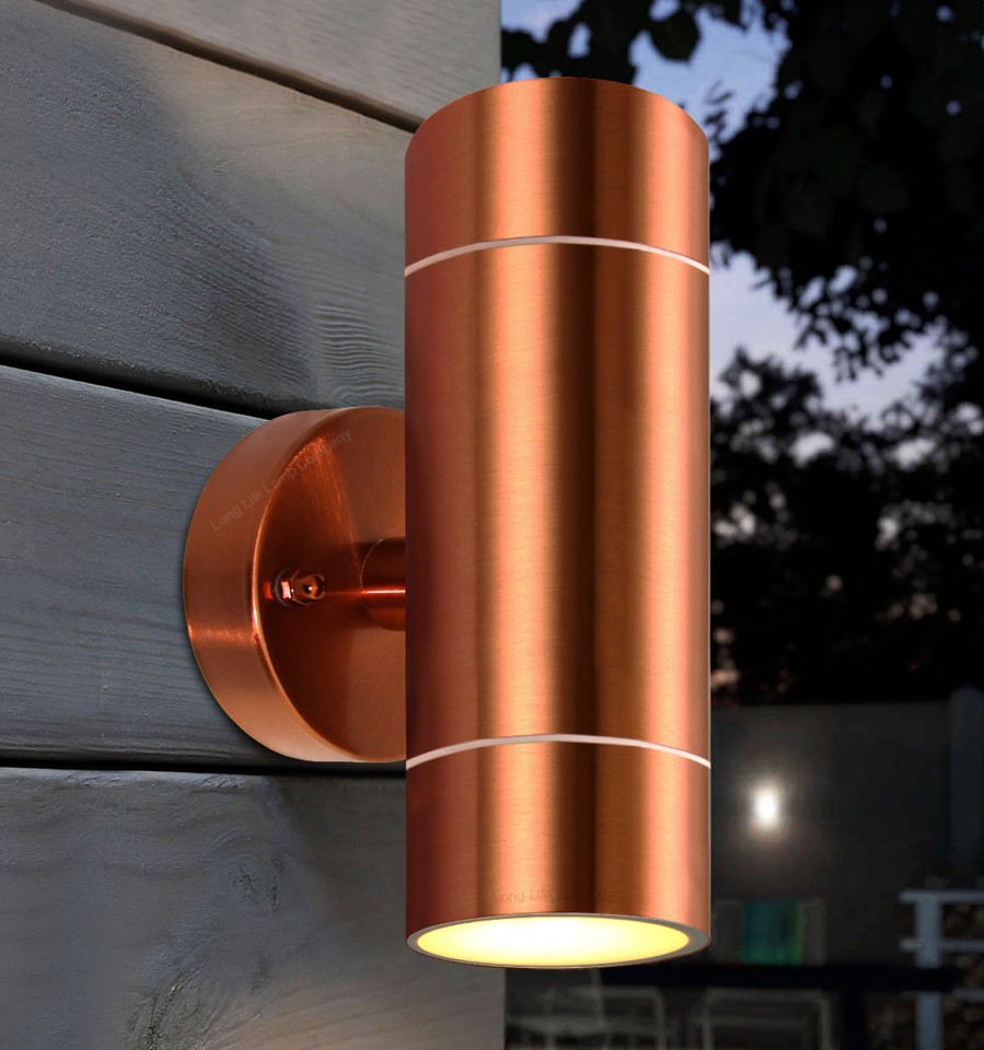 Modern LED Up Down Outdoor Wall Lights Stainless Steel 10W GU10 Garden ...