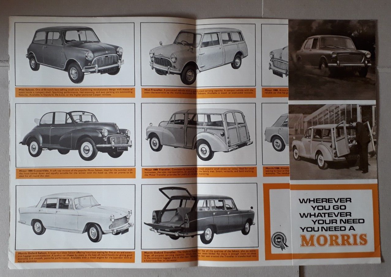Morris Range Brochure 1965 - Mini Cooper S Minor 1000 1100 Oxford | eBay UK