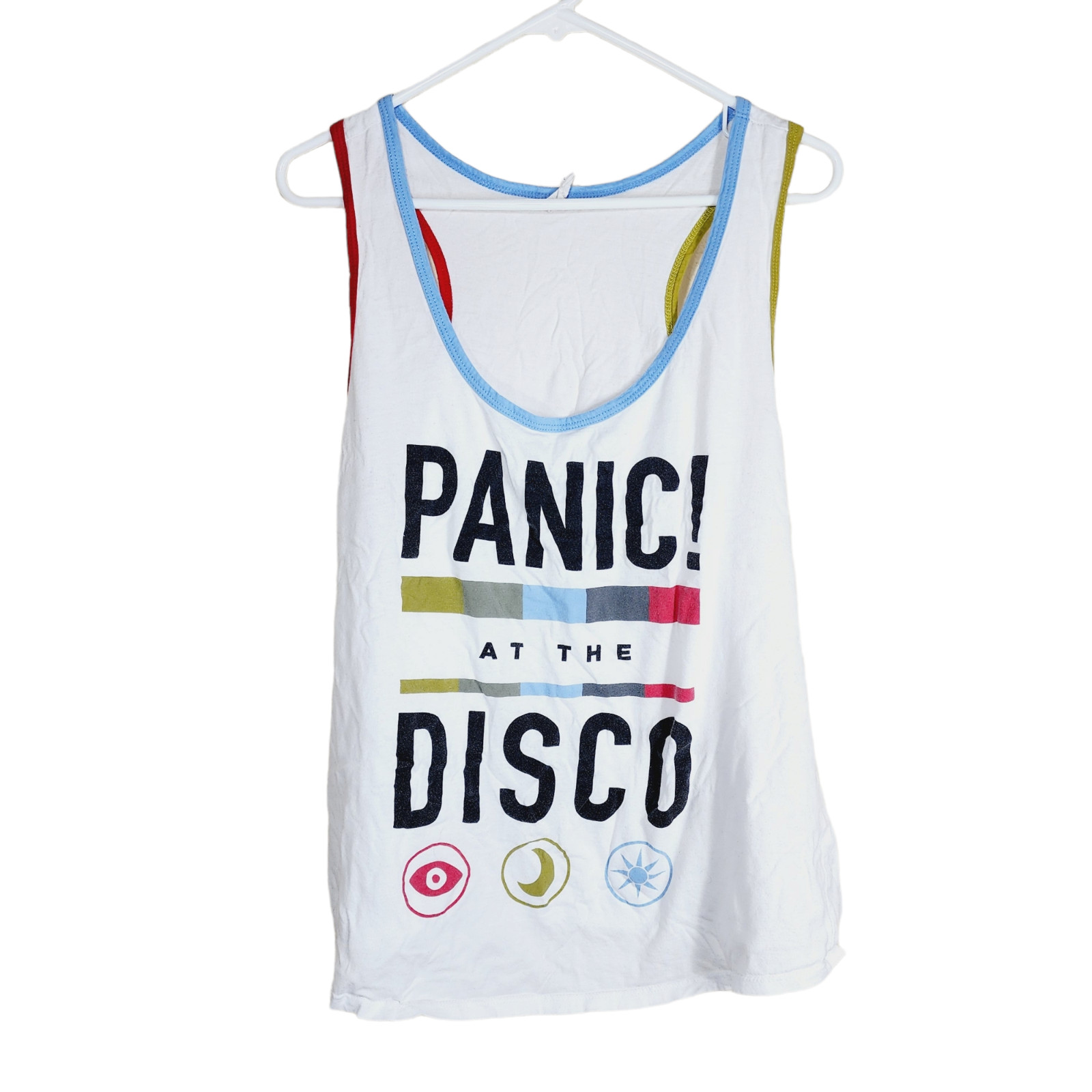 Panic at the Disco Colorful White Ringer Tank Top Shi… - Gem