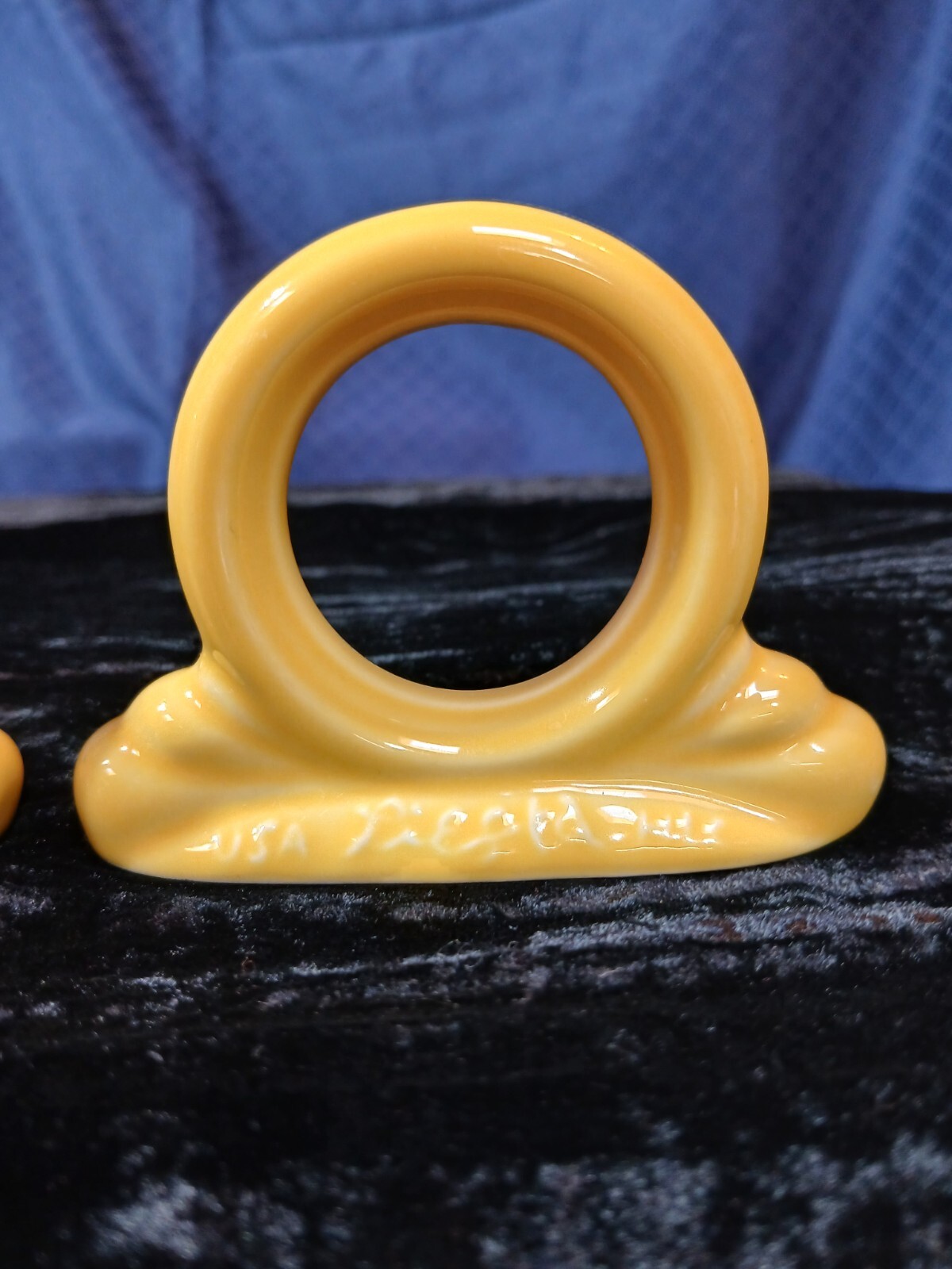 Vintage Fiesta Napkin Ring Sunflower set FiestaWare Ceramic Holder ...