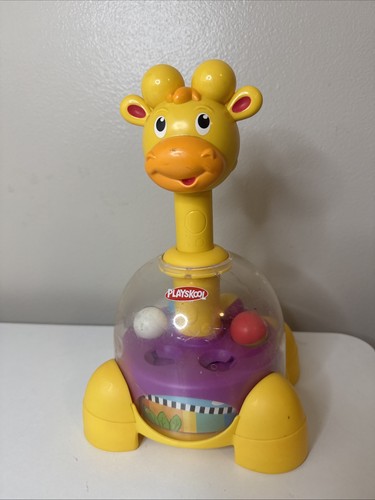 Playskool Giraffe Tumble Top Ball Popper Spinning Baby Toddler Toy Free ...