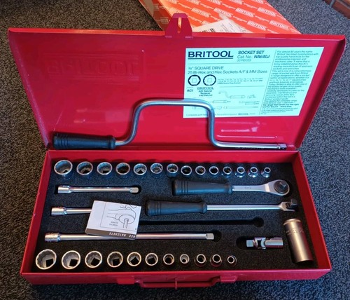 Britool NA640J 3/8" Drive Socket Set Metric & AF England Complete 33 ...