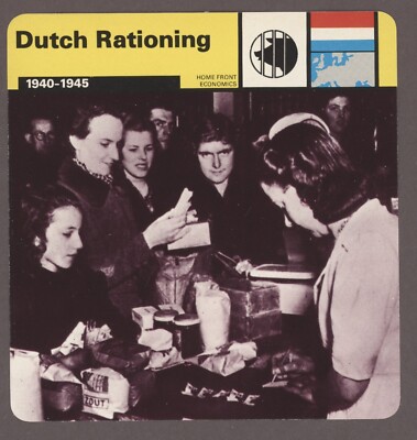 Dutch Rationing Edito Service Card Second World War II Economics | eBay