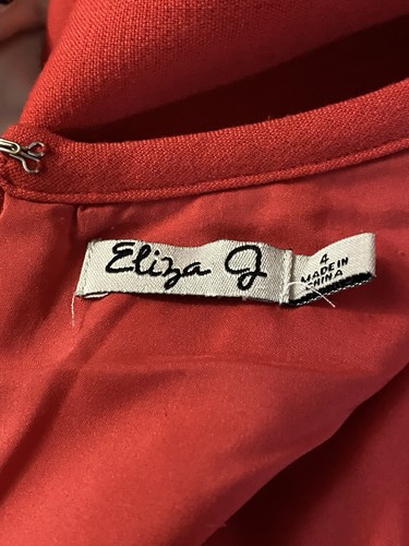 Eliza J business chic red short sleeve fit and flare dress Size 4 | eBay