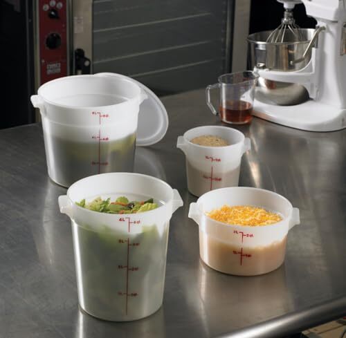 Containers White Poly Round Impact Stain and Chemical Outside Resistant ...