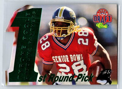 1995 Classic NFL Rookies #22 Tyrone Poole /4500 Carolina Panthers DIE ...