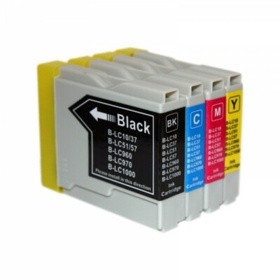 4 NonOEM Brother LC970 / LC1000 Ink Cartridges CMYK for MFC-260C DCP ...