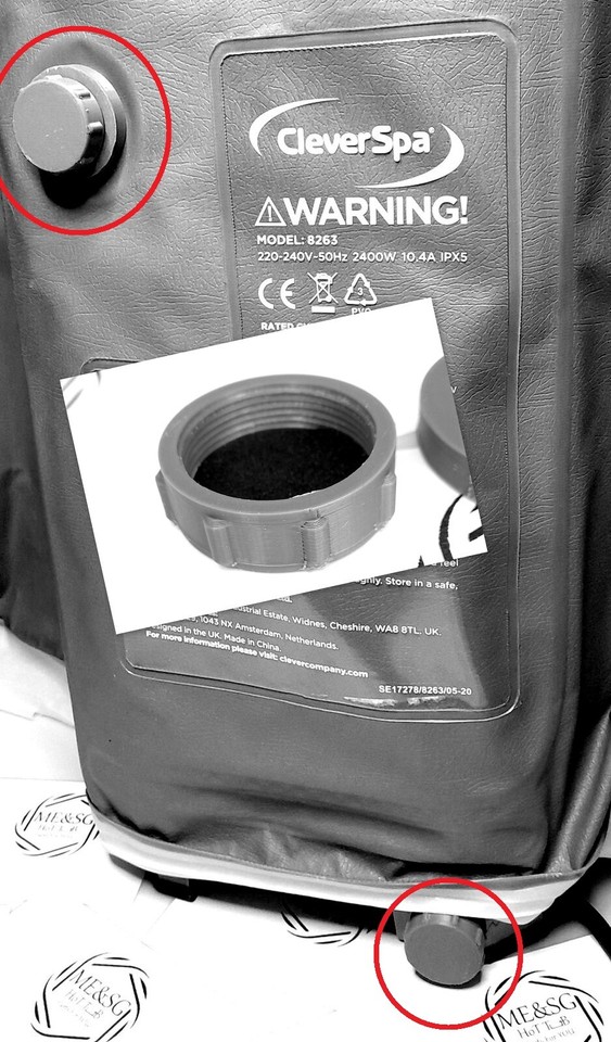 Hot Tub Air Flow Cap Drainage Clever Spa Hose Pipe Drain Valve Blanking ...