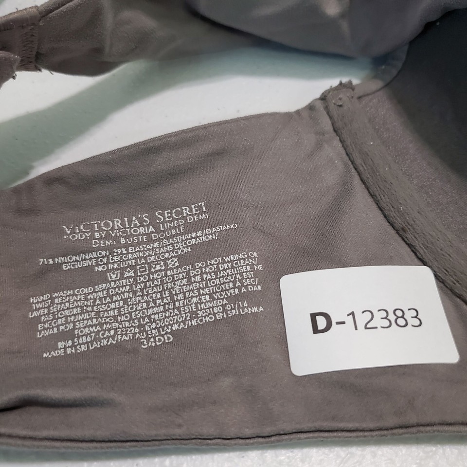 Victoria Secret Women Bra 34DD Gray Body By Lined Demi Underwire ...