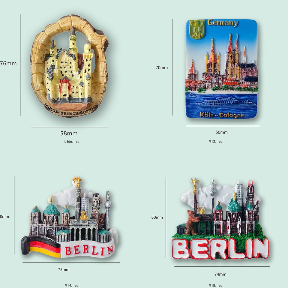 German Landmark Refrigerator Magnets Home Decor Fridge Stickers Germany ...