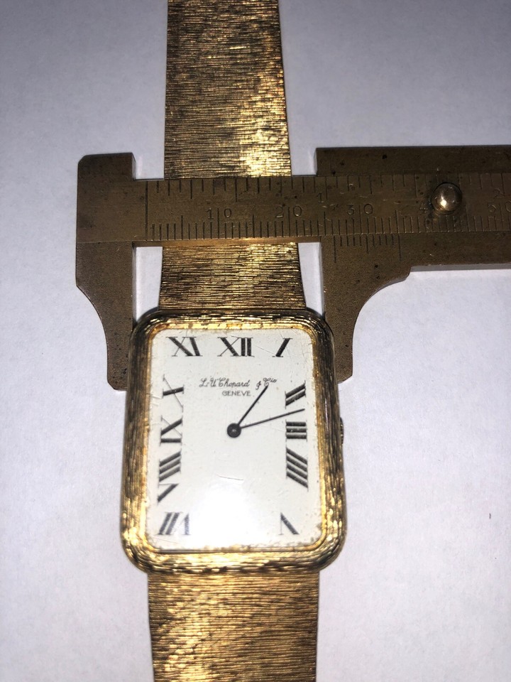 Chopard Geneve Vintage 18k Solid Gold Square Shaped Watch With Roman ...
