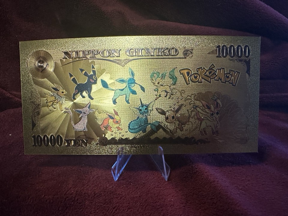 Pokemon 10000 Gold Foil Banknote Pikachu&Charizard Collectible Novelty ...