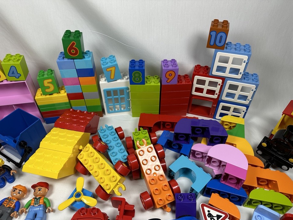 Lego Duplo Bulk Lot of 125+ pcs. Numbers Shapes Colors Cars People ...