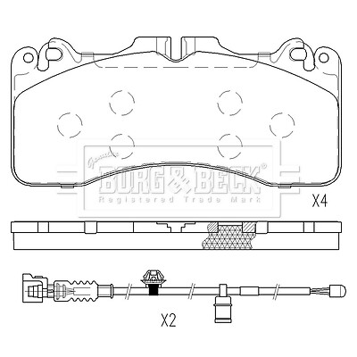 CAPSautomotive Brake Pad Set 04465 0W150 044650W150 for Borg & Beck ...
