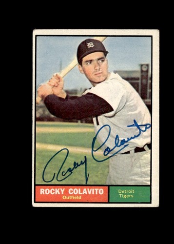 Rocky Colavito 1961 Topps Tigers authentic autographed card | eBay