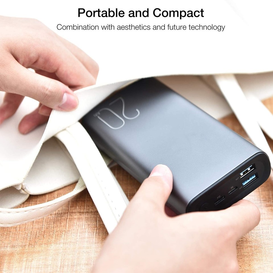 TOZO PB1 PD Portable Charger Power Bank 20000mAh Fast Charging Battery ...