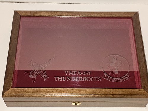 Custom KIMBER FIREARM VMFA 251 Thunderbolts WOOD, GLASS GUN DISPLAY ...