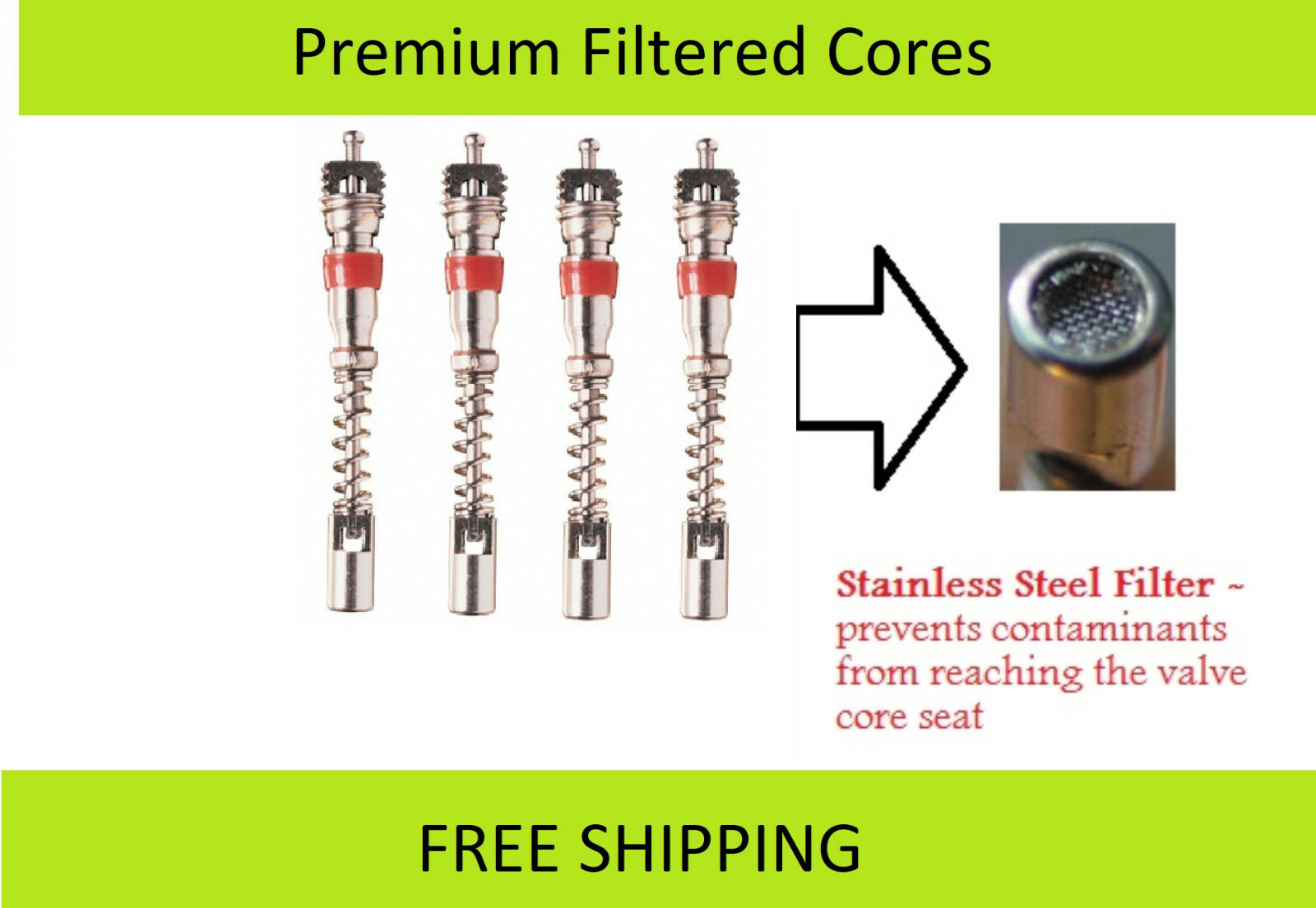 Premium Filtered Valve Stem Core 4 pack - FREE Shipping | eBay