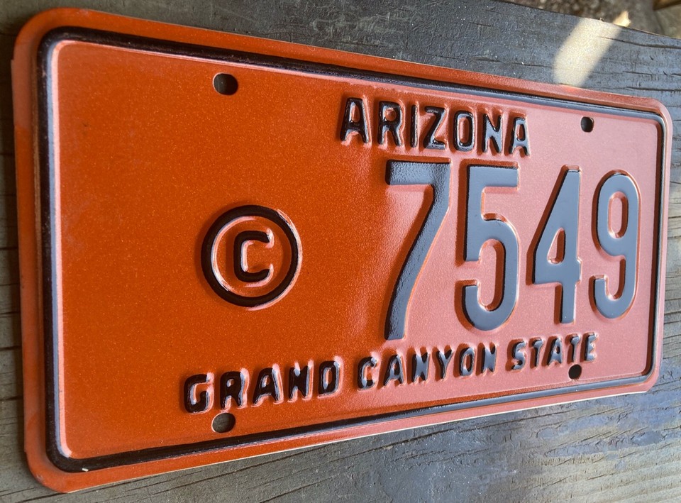 BEAUTIFUL! NEVER USED 1966 ARIZONA COUNTY POLICE EMERGENCY LICENSE ...