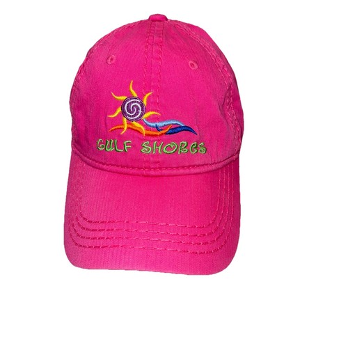 Gulf Shores Pink Cotton Hat Cap w Multi Color Embroidery. Cotton Hook ...