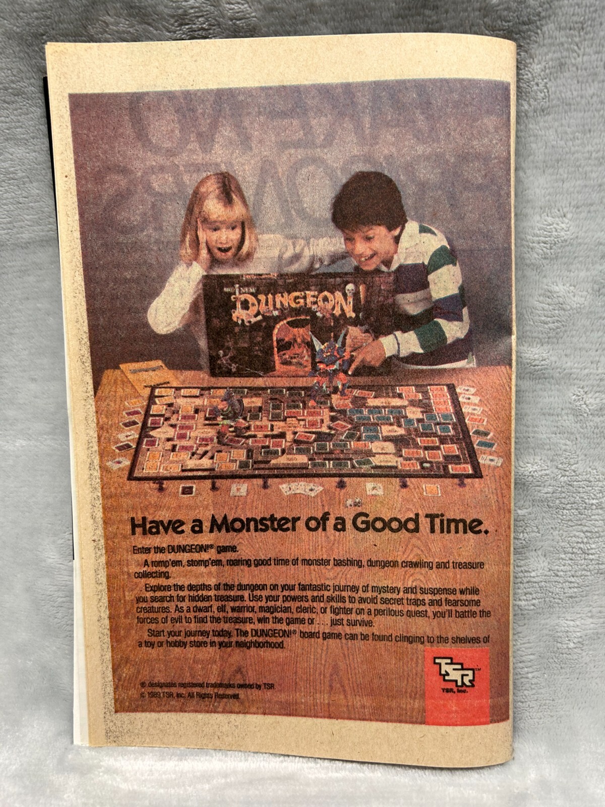 RARE TSR Dungeon Board Game Vintage Print Ad/Poster Retro Fantasy RPG ...