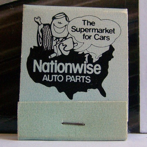 Rare Vintage Matchbook Cover D1 Nationwise Auto Parts Supermarket For ...