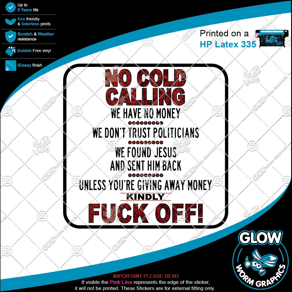 No Cold Calling Window Door Stickers | Grelly UK