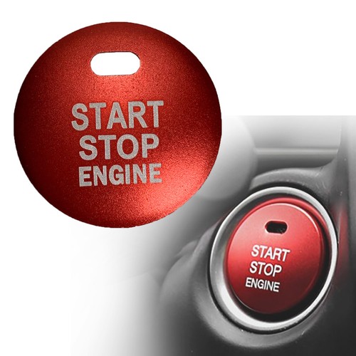 Matte Aluminum Red Engine Start Button Cover Fits 13-18 CX-3 CX-5 MX-5 ...