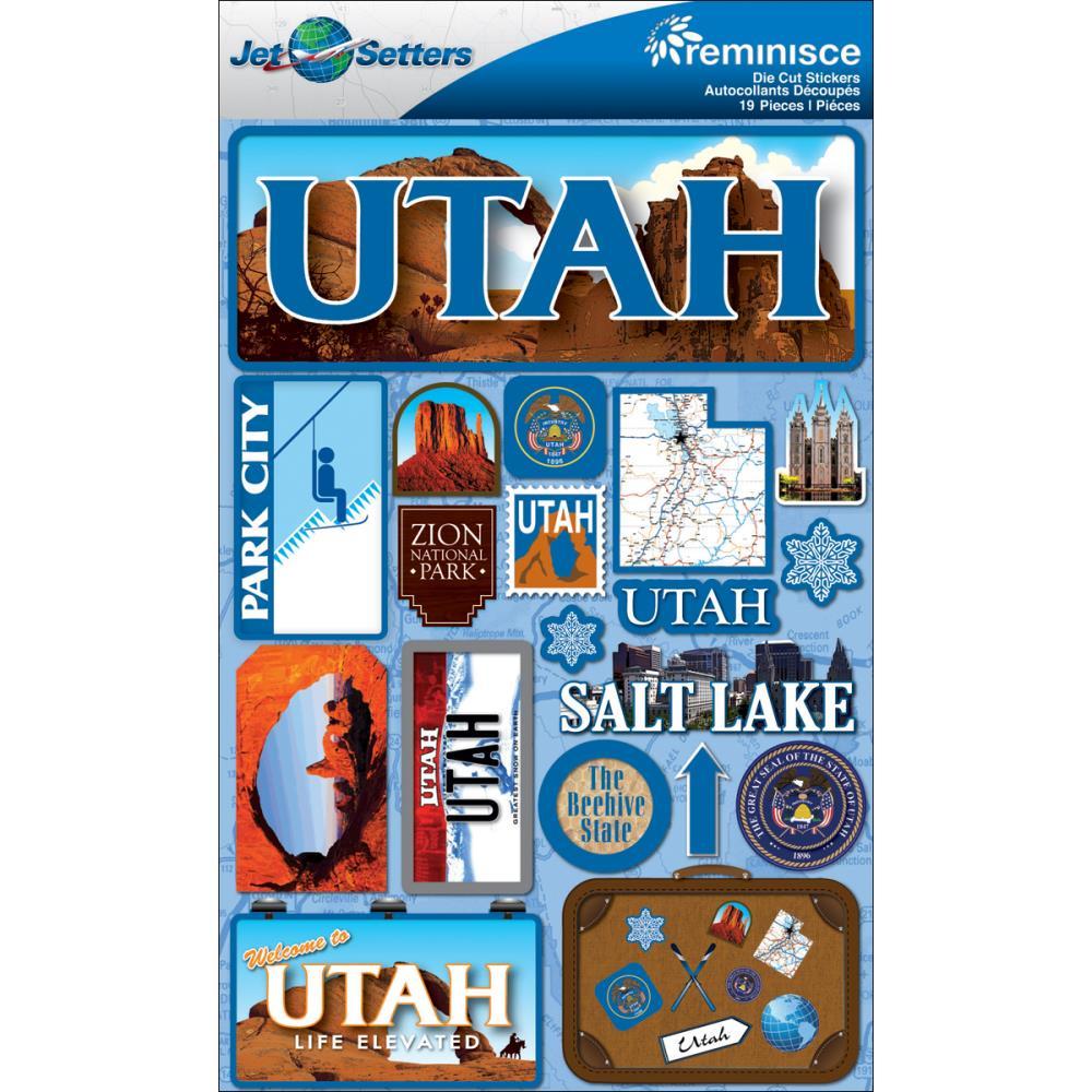 Scrapbooking Crafts Stickers 3D Utah License Plate Beehive Zion Salt ...