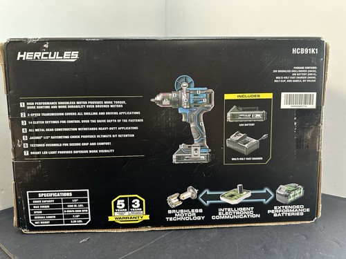 HERCULES HCB91K1 Brushless Drill/Driver Kit | eBay