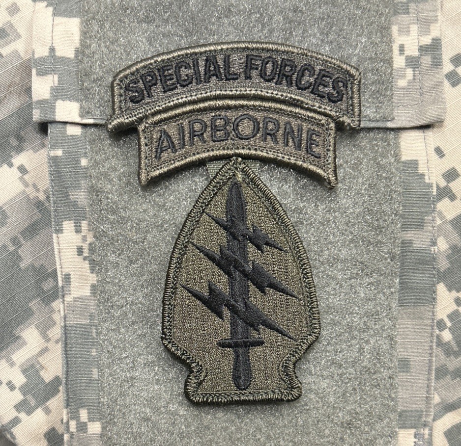 US Army Special Forces Command Patch/SF Tab w/ Hook BDU OD Green Subdued SFGA | eBay