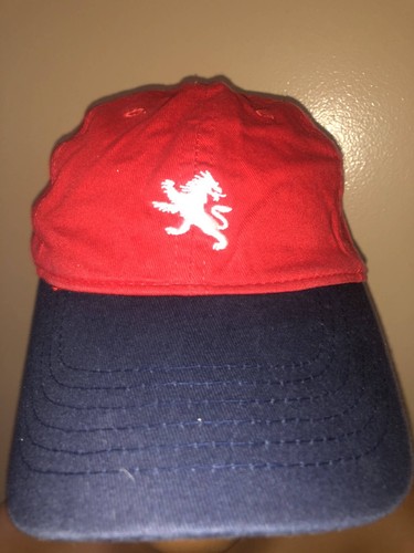 Express Men's Red & Blue Logo Adjustable Metal Slide-buckle Closure Hat ...