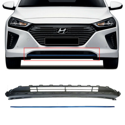 New OEM Front Bumper Lower Grille + Blue Molding Set for Hyundai Ioniq ...