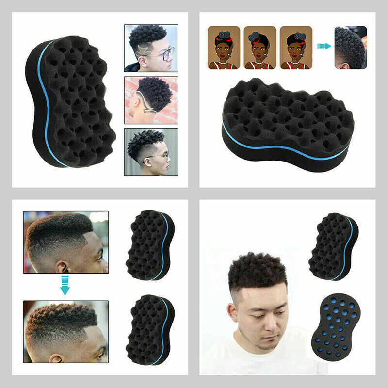 Double Sided Wave Barber Sponge Hair Brush Locking Twists Coil Afro ...