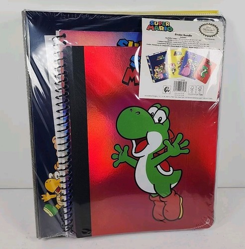 Super Mario Binder Bundle w/Composition Book Notebook & Folder Nintendo ...