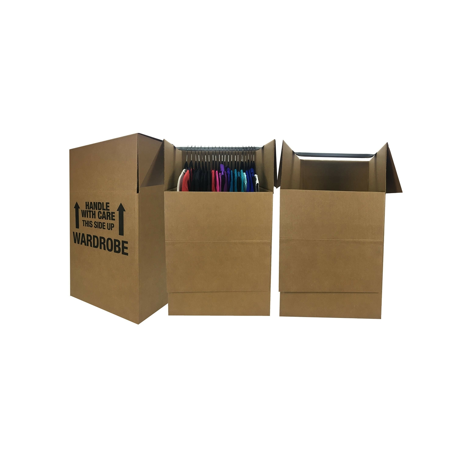 Amazon Basics Wardrobe Clothing Moving Boxes 3-Pack Cross-bars Jackets ...
