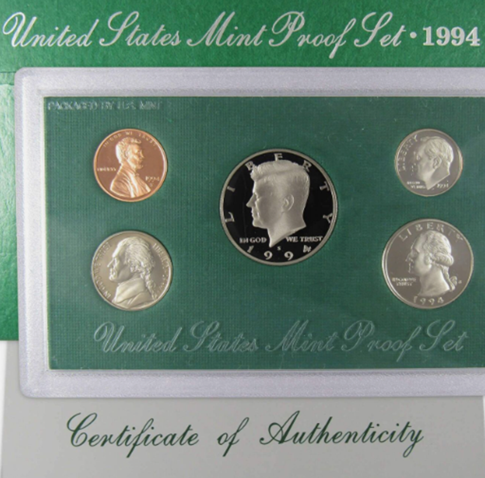 US Mint Proof Set coins 1991 1992 1993 1994 1995 1996 1997 1998 CoA box ...