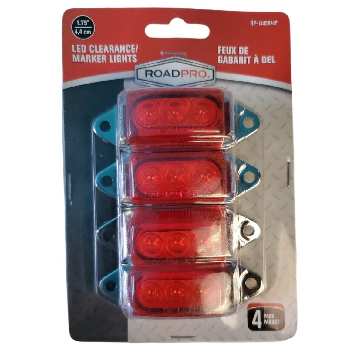 RoadPro Rp-1445r/4p Rp-1445r 4p 1 75x1 LED Clearance Marker Lights Red ...
