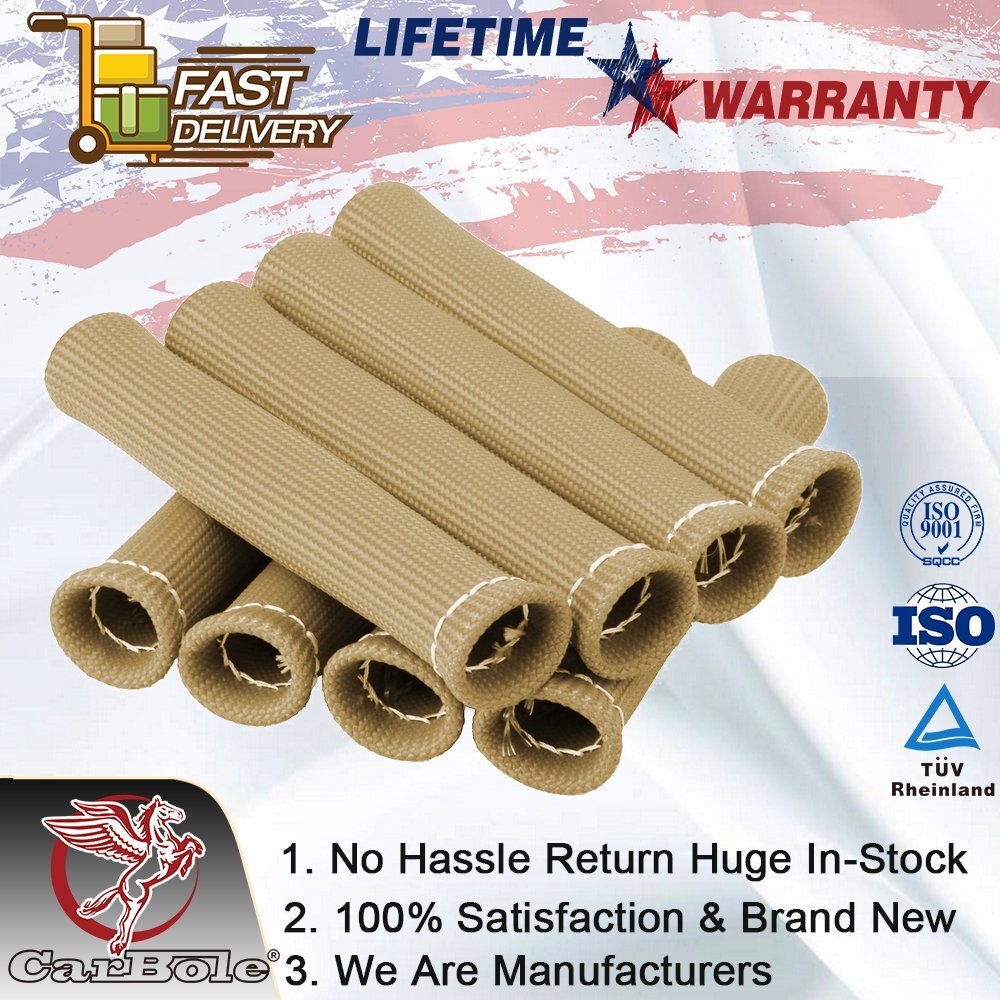 8 Pack Titanium Spark Plug Wire Boots Heat Shield Protector Sleeve ...