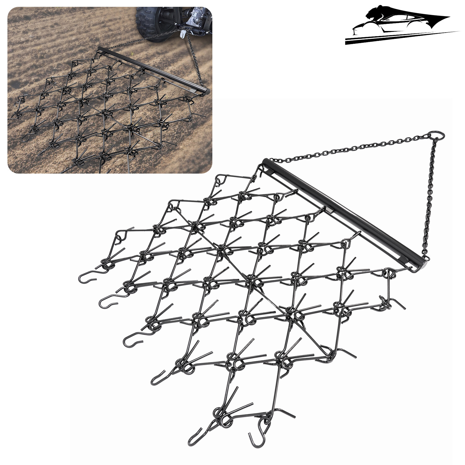 4FT X 4FT Heavy Duty Drag Harrow For ATV UTVs Leveling Grading Powder ...