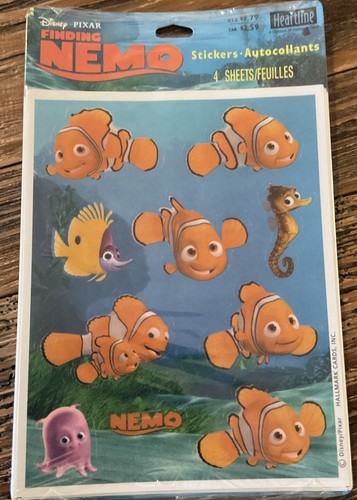 New! Vintage Stickers Disney Pixar Finding Nemo Sealed in Pack 4 sheets ...